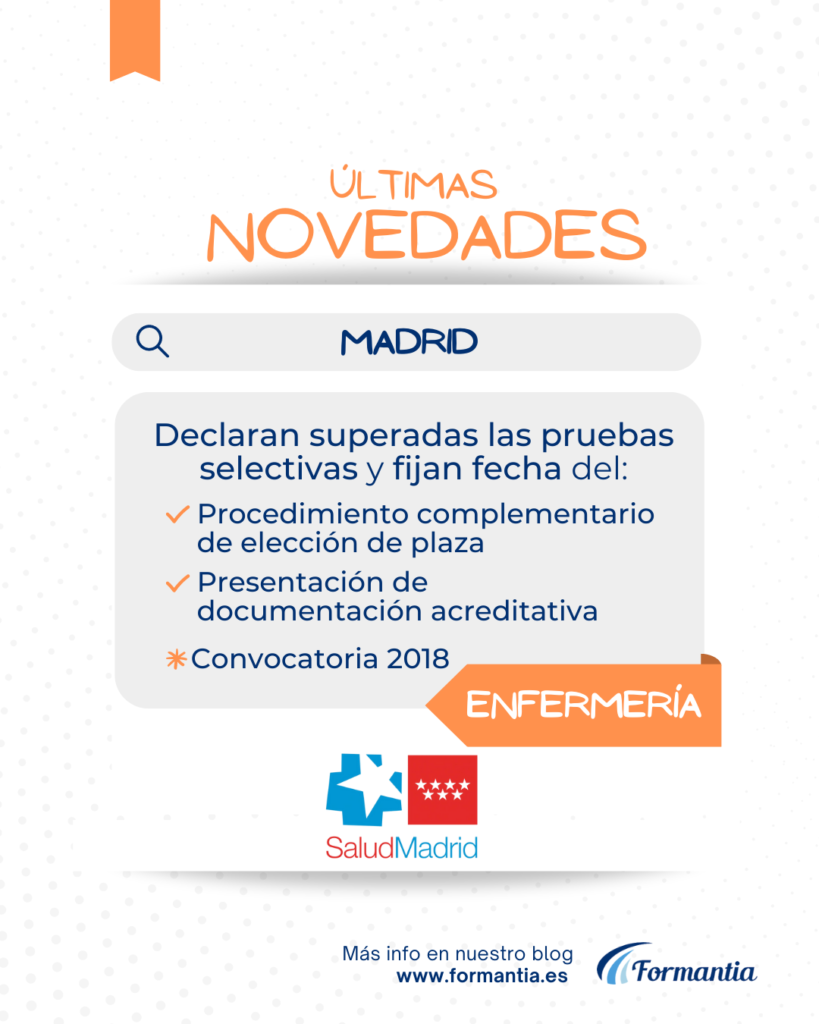 Enfermería para Madrid: fecha procedimiento elección de plaza y ... Enfermería para Madrid: fecha procedimiento elección de plaza y ...