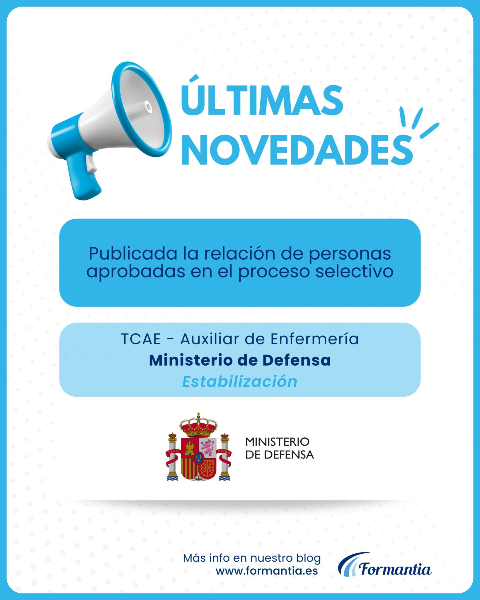 TCAE - Auxiliar de Enfermería Ministerio de Defensa: publicada la relación de personas aprobadas ...